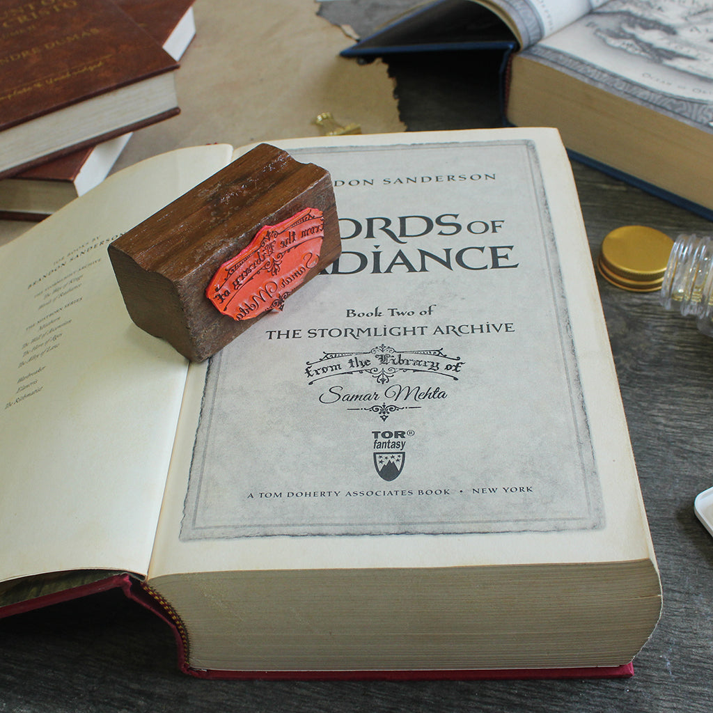 Personalised Rubber Library Stamp with Wooden Mount - Vintage ...