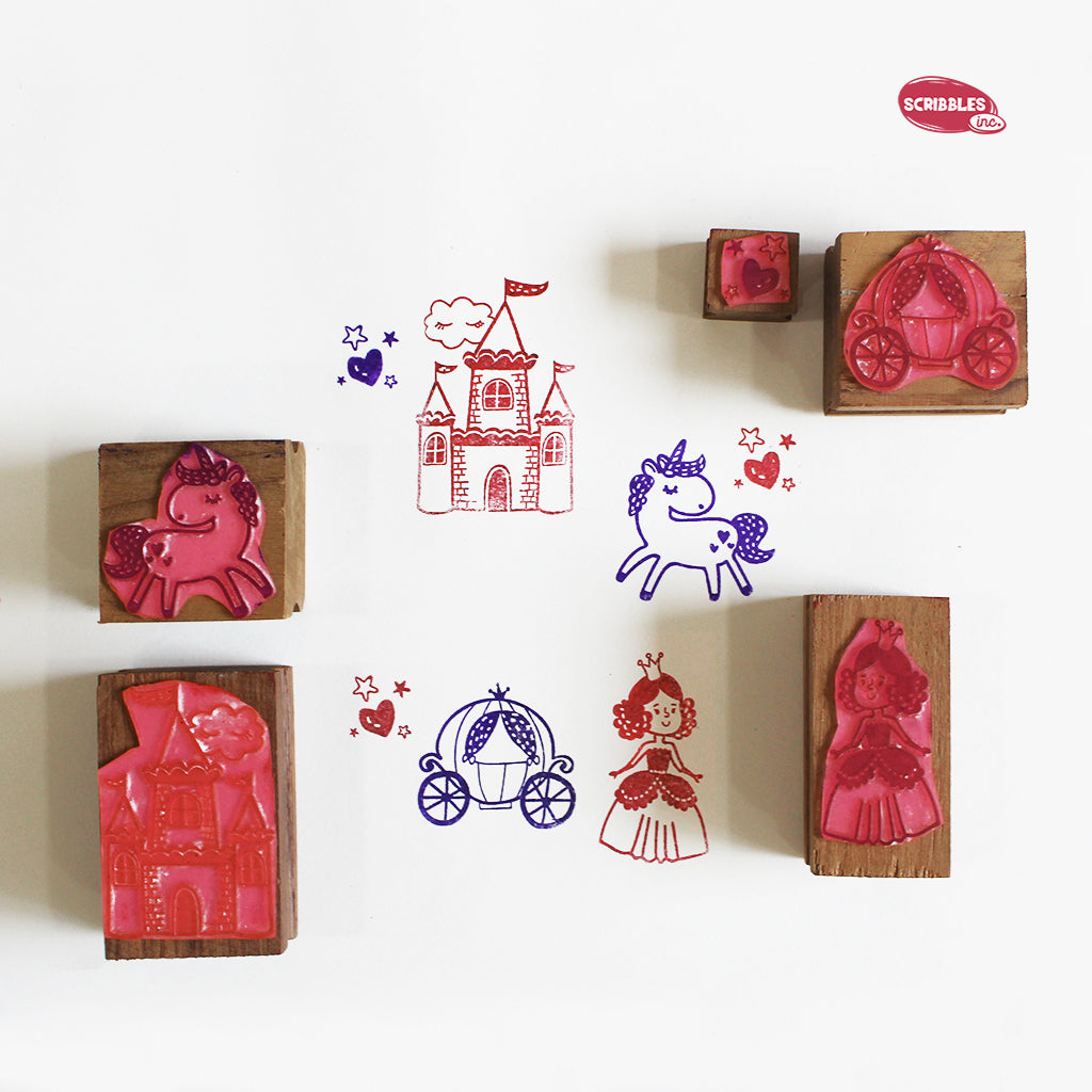 Stamp-A-Scene Set of 5 Rubber Stamps with Wooden Mount – scribblesinc.in