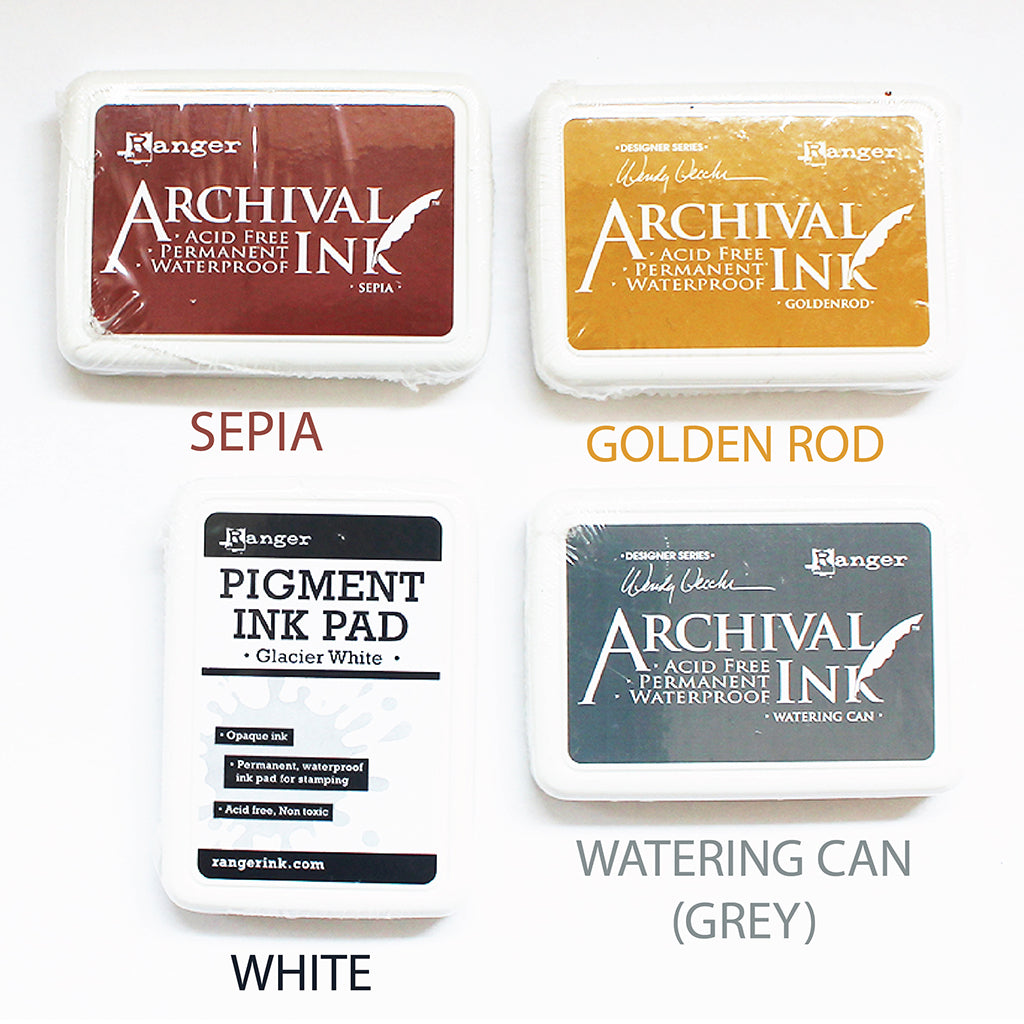 Archival Ink Stamp Pad - Permanent Ink Pad for Fabric/Wood/Plastic ...