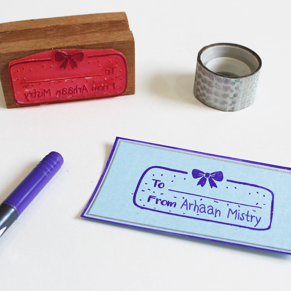 Personalised Wooden Name Stamp - Label – scribblesinc.in