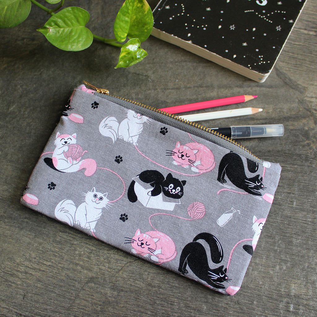 Canvas Zippered Flat Pouch with Waterproof Lining - Multipurpose, Stat ...